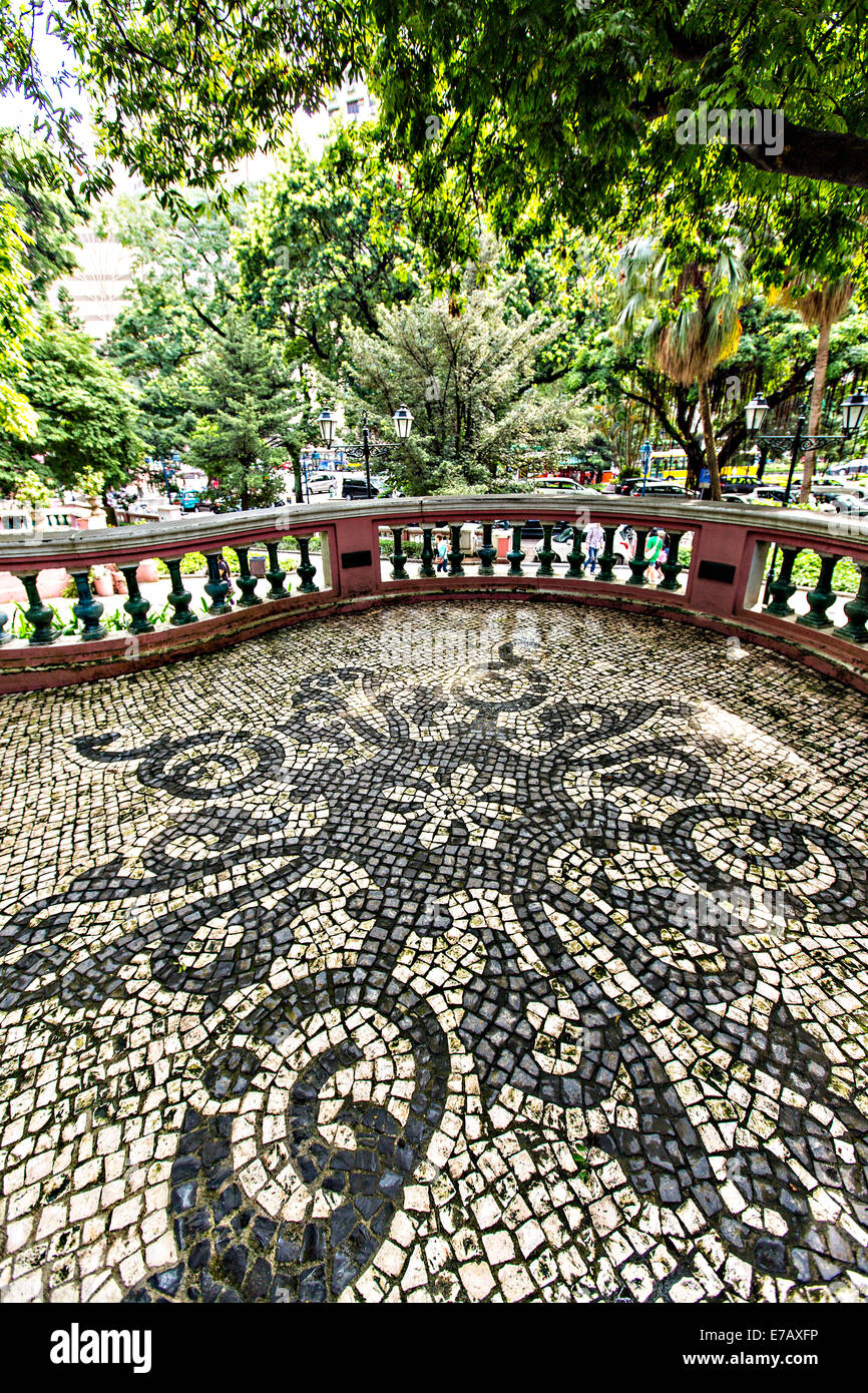 Portuguese pavement in the Jardim do Sao Francisco or Sao Francisco ...