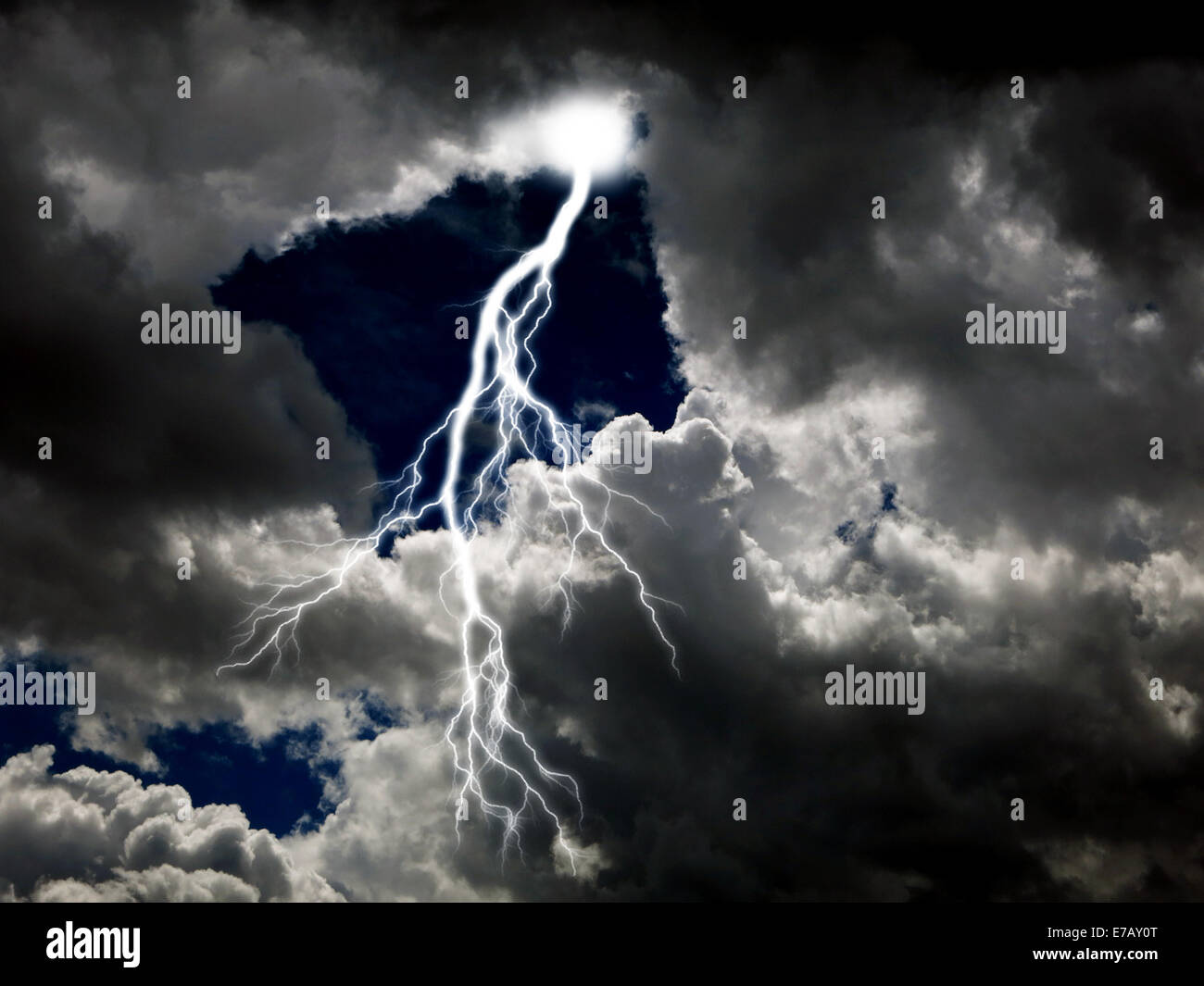 Pure energy and electricity with blue background symbolizing power ...