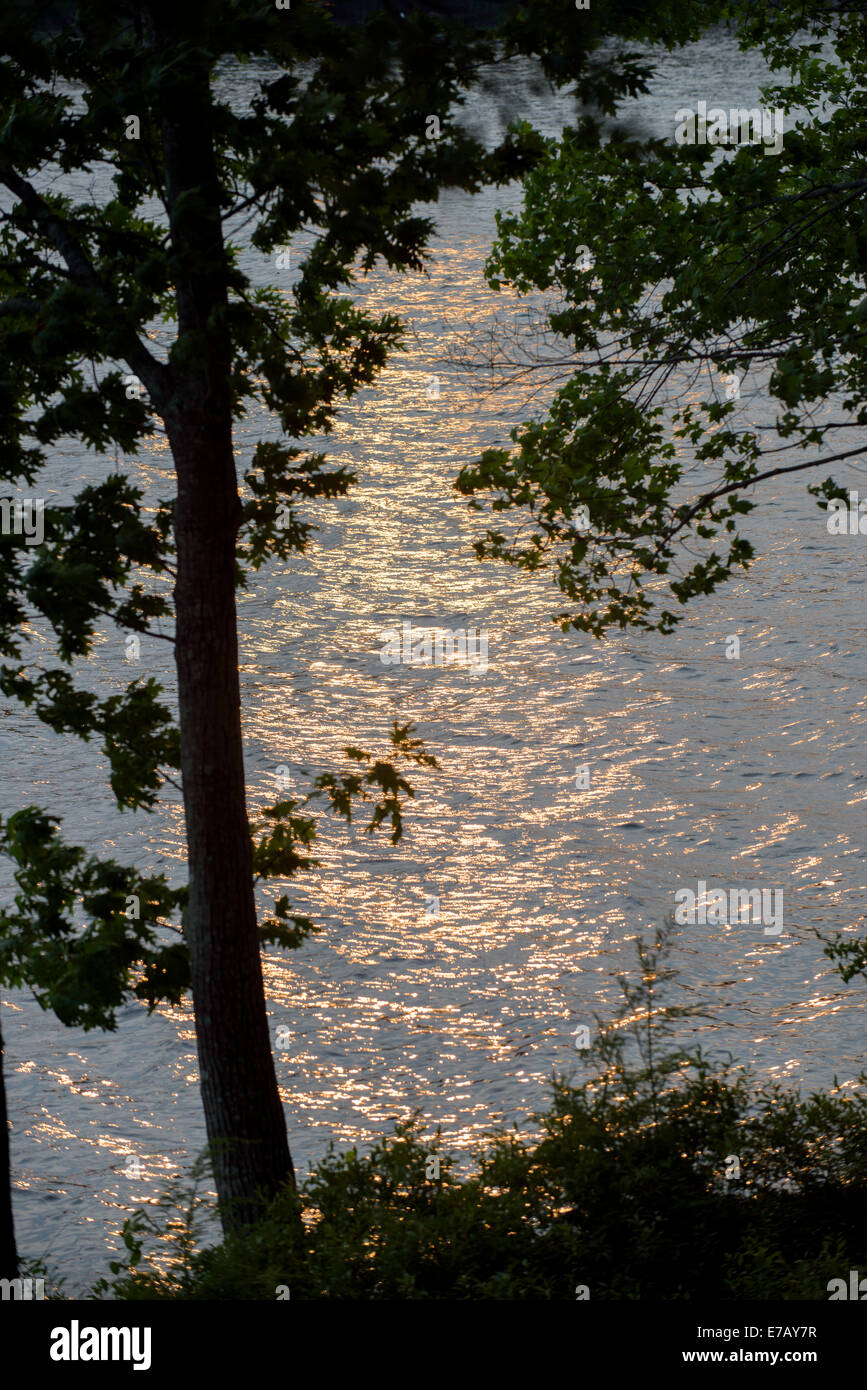 Water reflects the sunset on Toddy Pond, Orland, Maine, USA Stock Photo ...