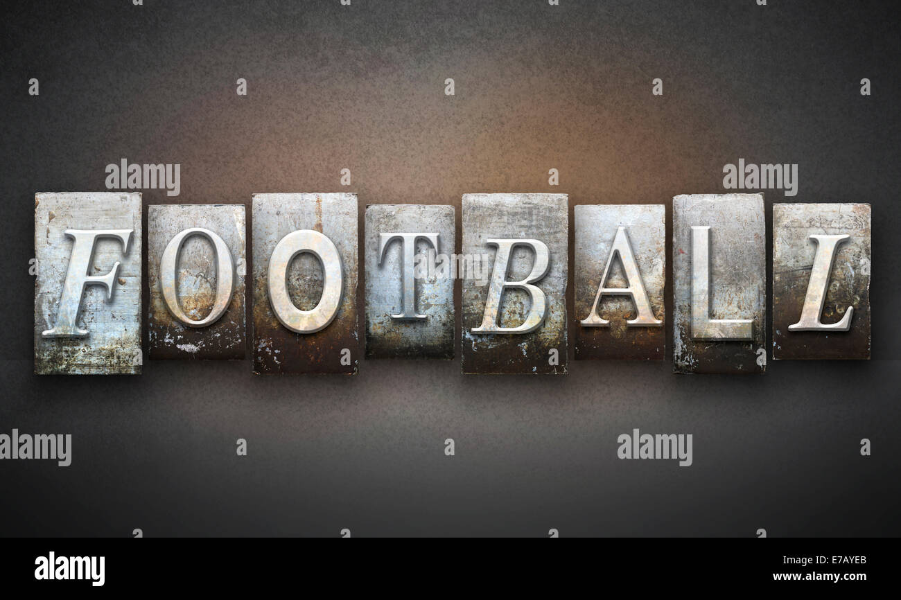 The word FOOTBALL written in vintage letterpress type Stock Photo - Alamy