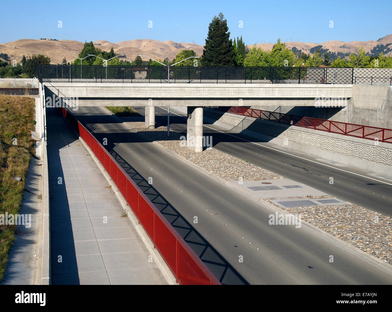 Four lanes of road hi-res stock photography and images - Alamy