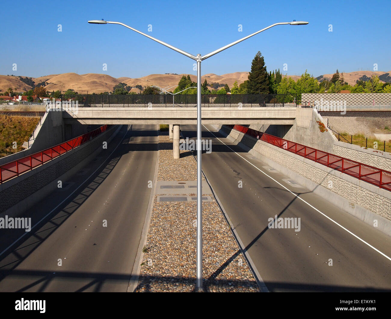 Four lanes of road hi-res stock photography and images - Alamy