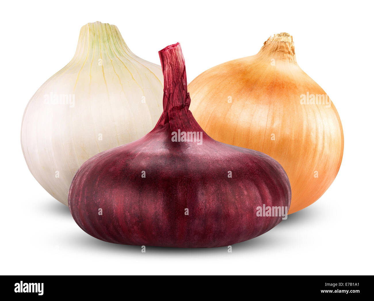 Fresh onion bulbs isolated on white background Stock Photo - Alamy