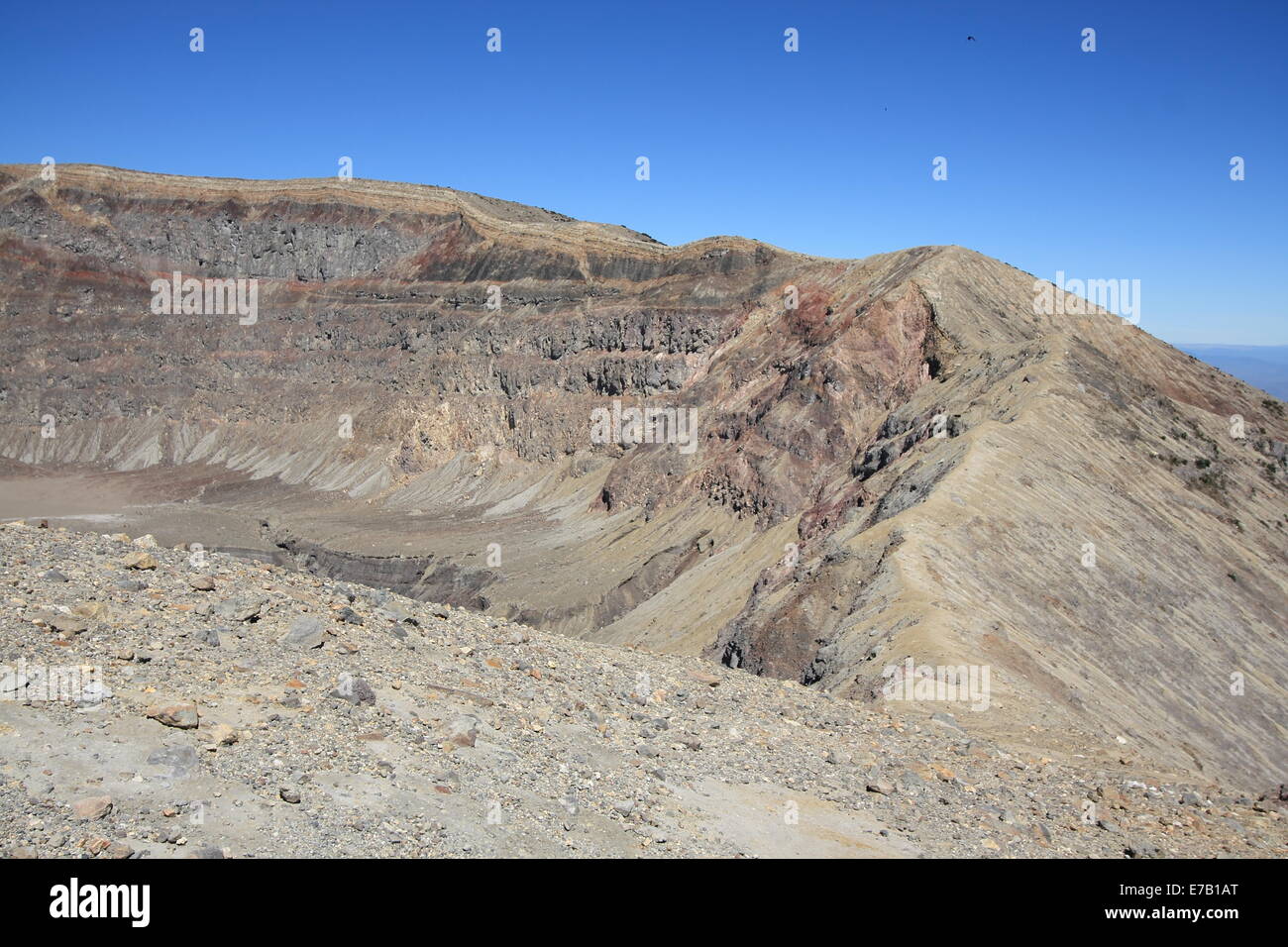 The rocky ridge around the crater of Santa Ana (Ilamatepec) volcano, El ...