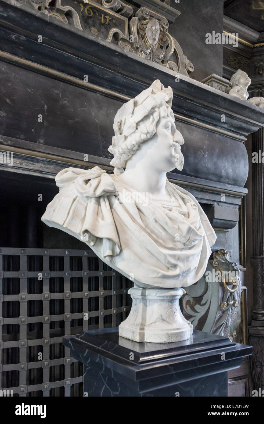 Bust of Christian IV, builder of Rosenborg Castle, Copenhagen, Denmark ...