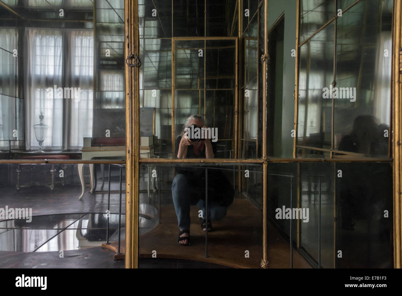 Self-portrait, mirror room, Rosenborg Castle, Copenhagen, Denmark Stock ...