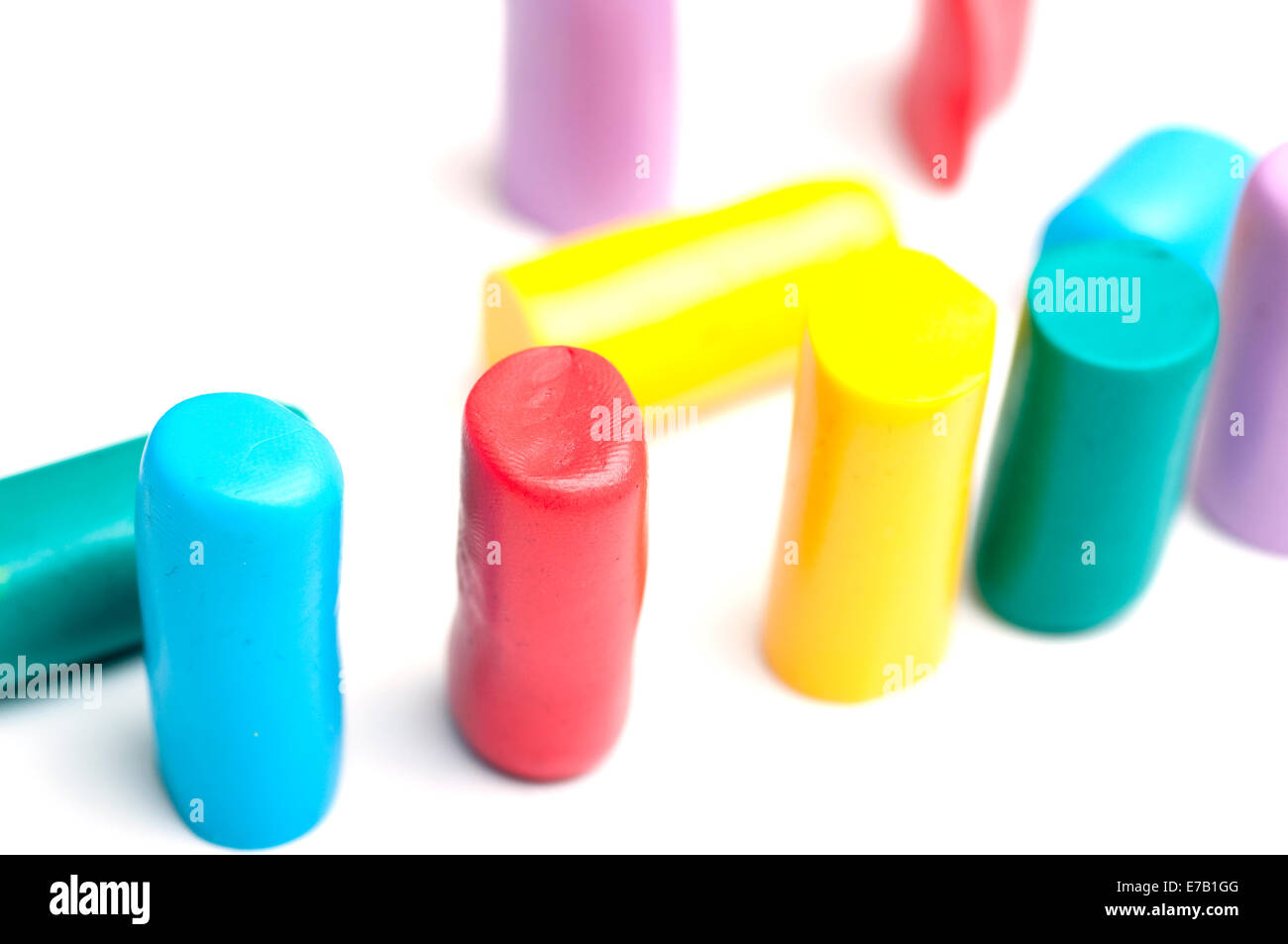 Rolls of colorful polymer clay canes, selective focus Stock Photo - Alamy