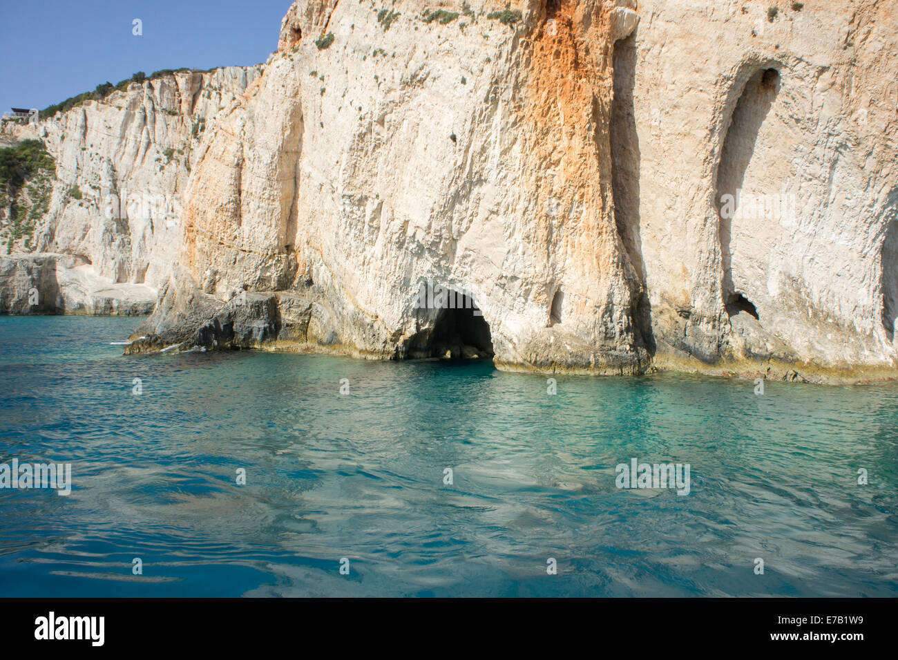 Blue caves on Zante island, Greece Stock Photo - Alamy