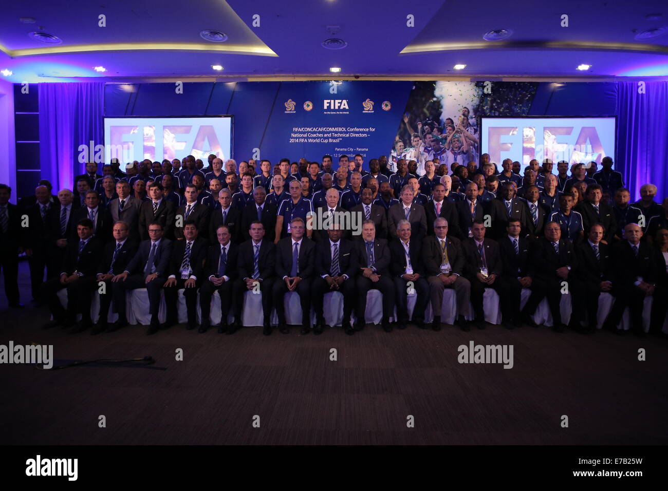 Panama City, Panama. 11th Sep, 2014. Participants pose during the ...