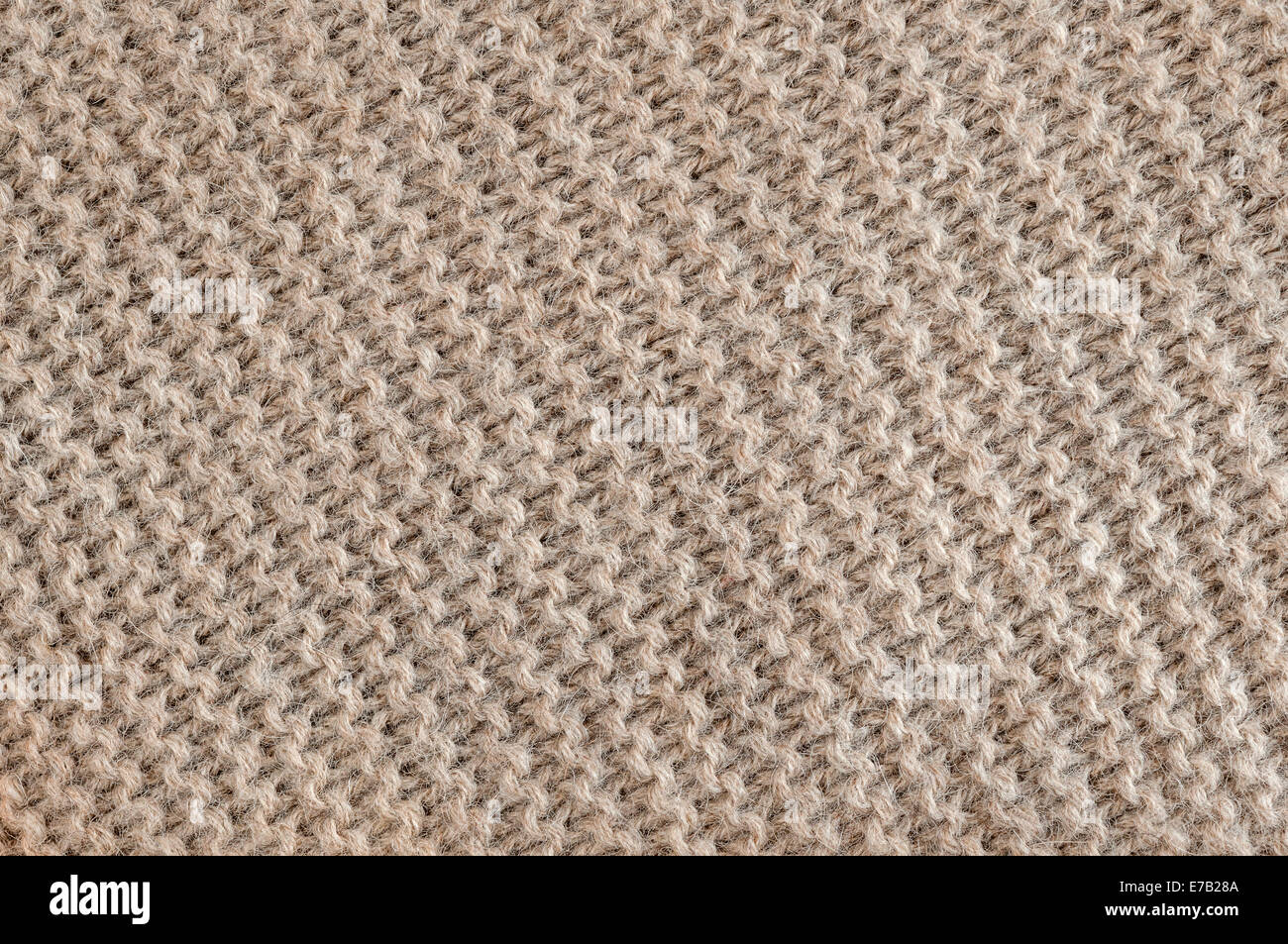 Knit texture of undyed brown alpaca wool knitted fabric with diagonal ...