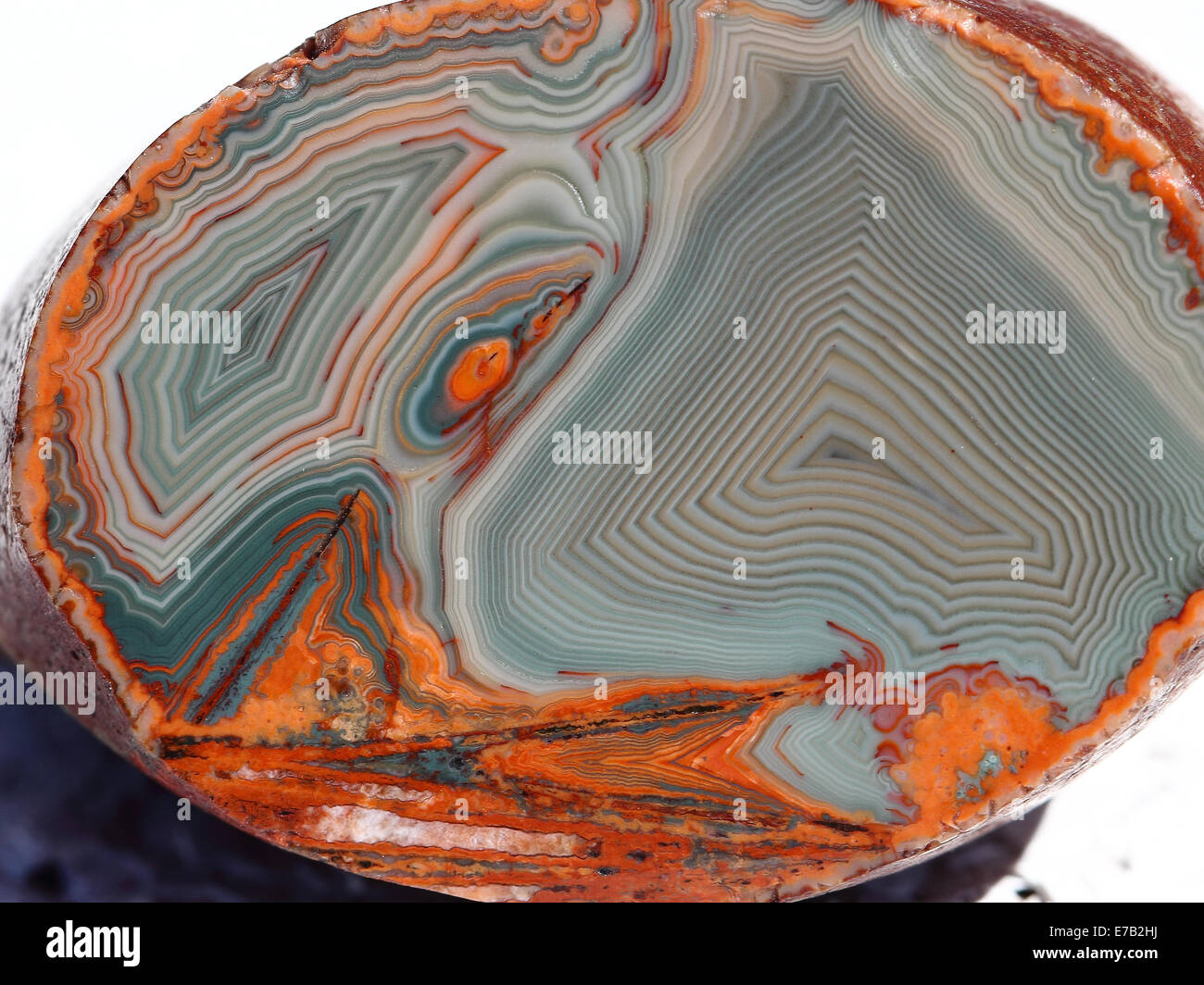 Close up of an agate from Lake Superior in Michigan's Upper Peninsula ...