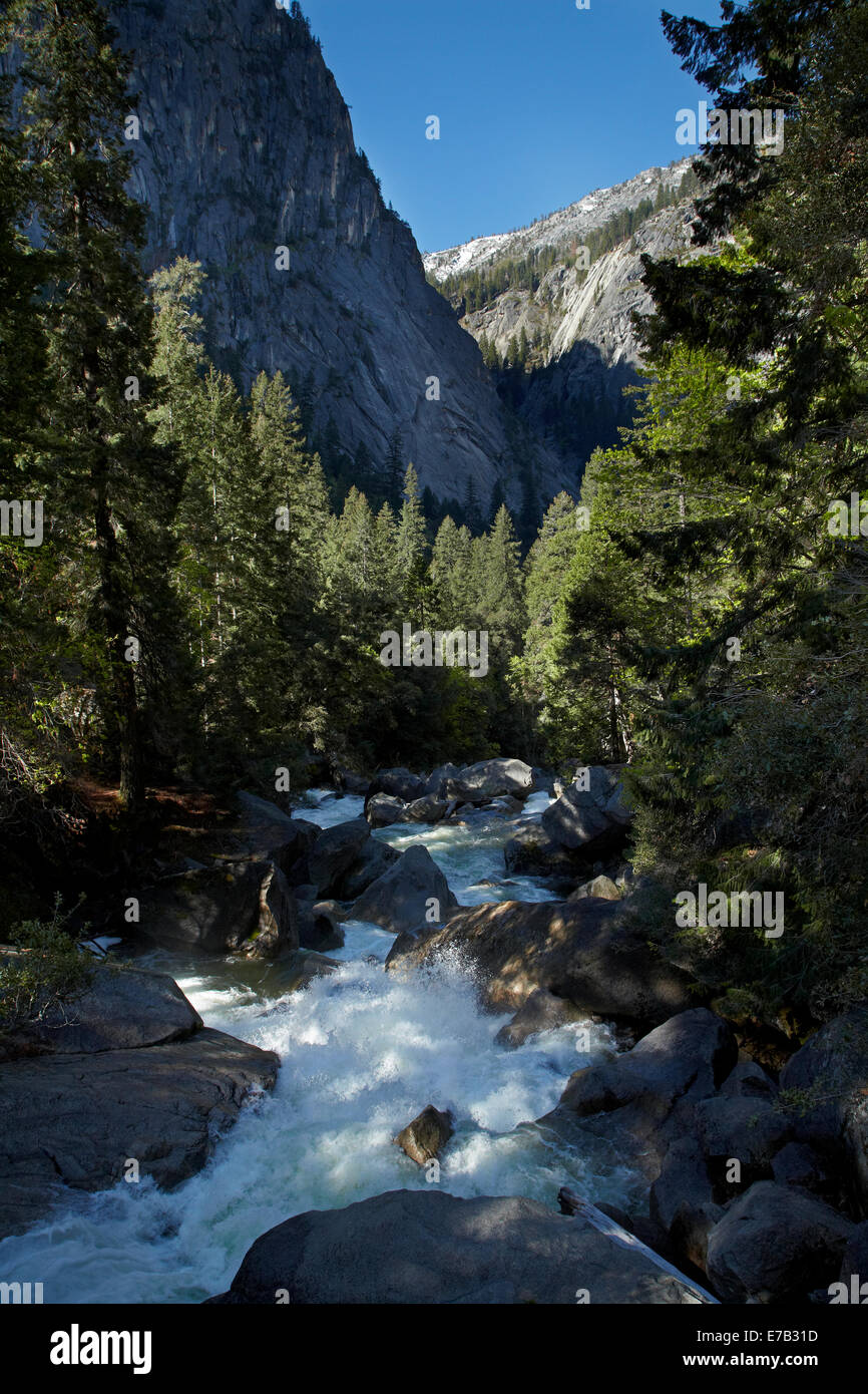 Merced River below Vernal Fall, The Mist Trail, Yosemite National Park ...