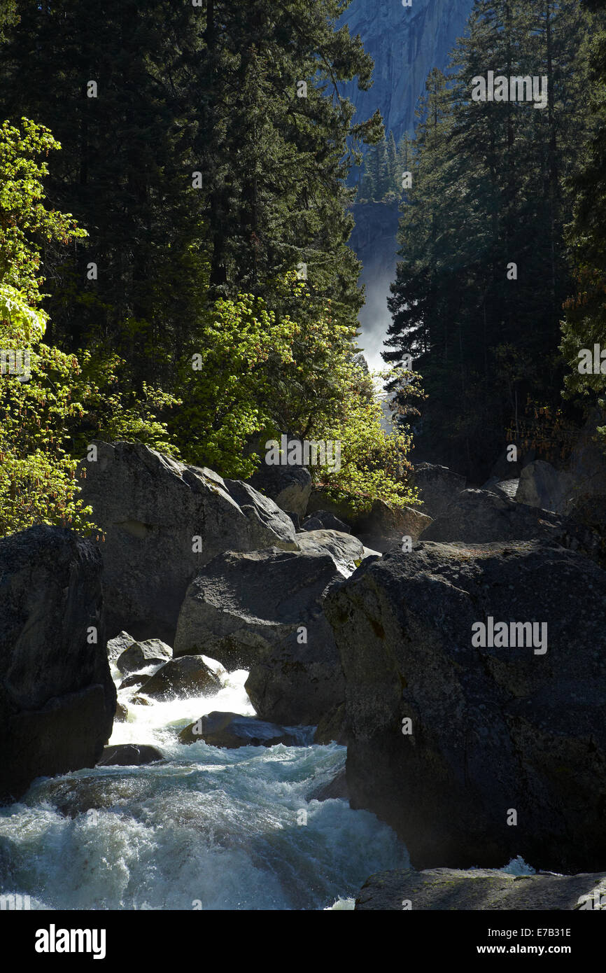 Merced River below Vernal Fall, The Mist Trail, Yosemite National Park ...