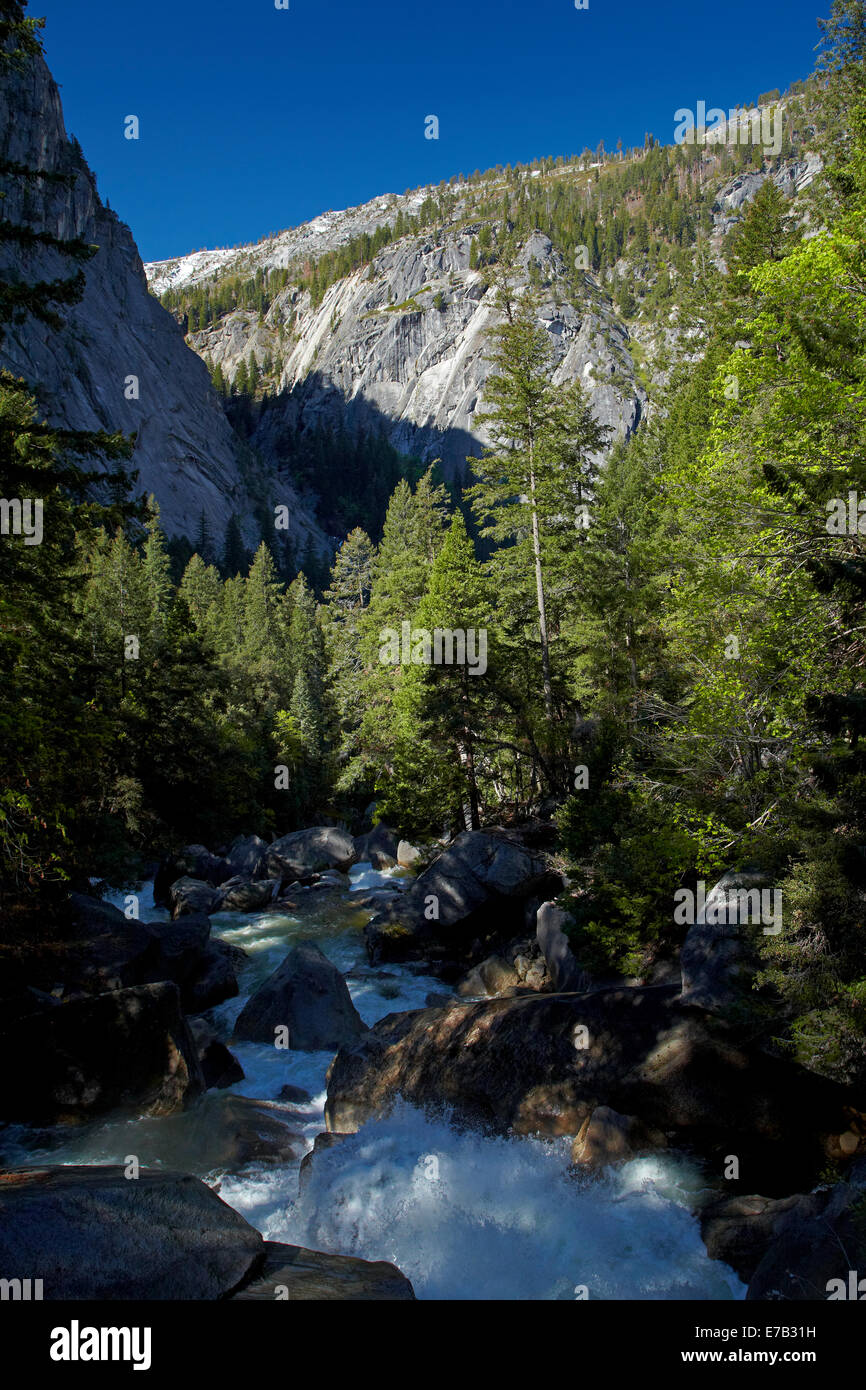 Merced River below Vernal Fall, The Mist Trail, Yosemite National Park ...
