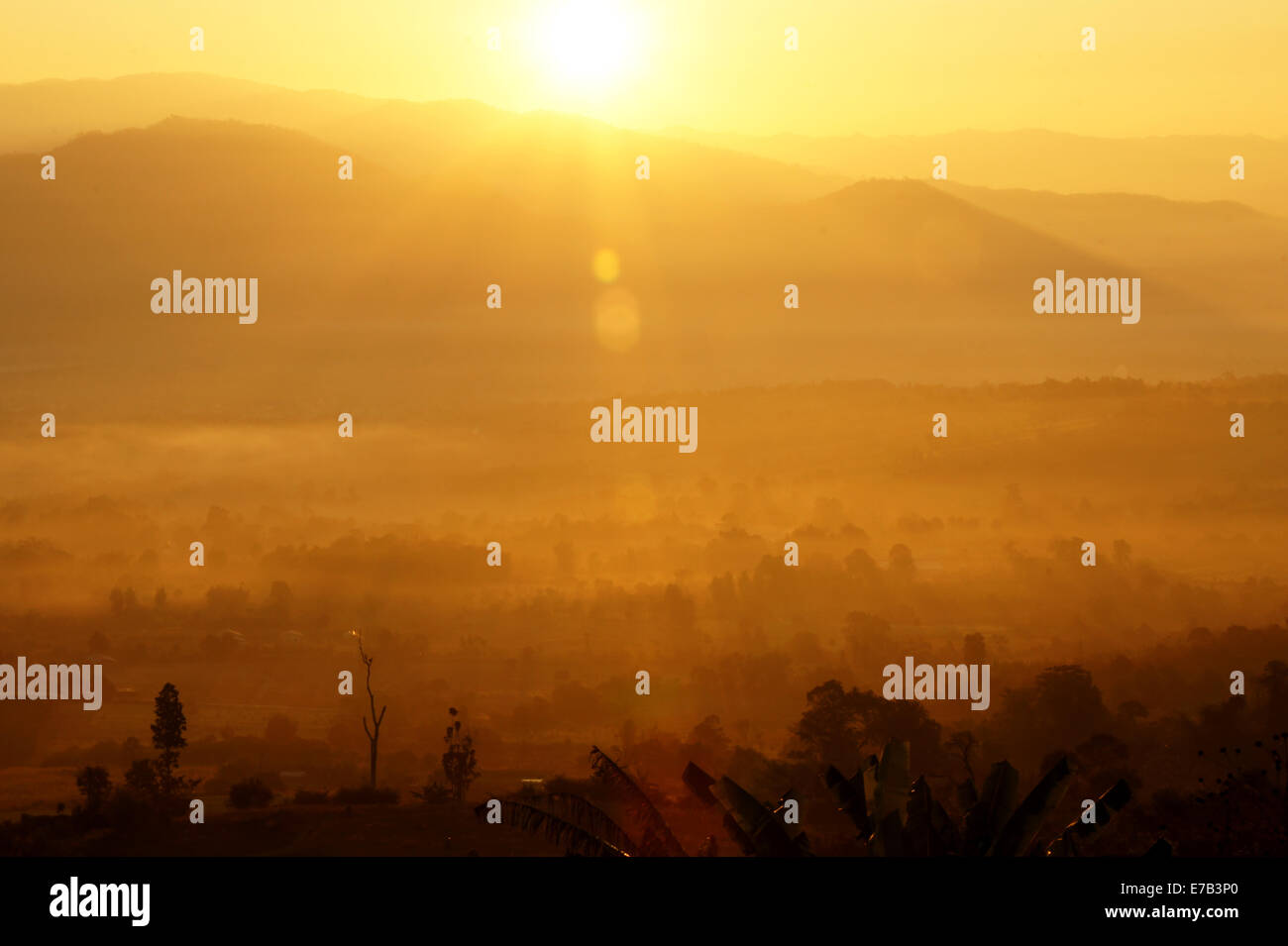 sunrise over mountain Stock Photo - Alamy