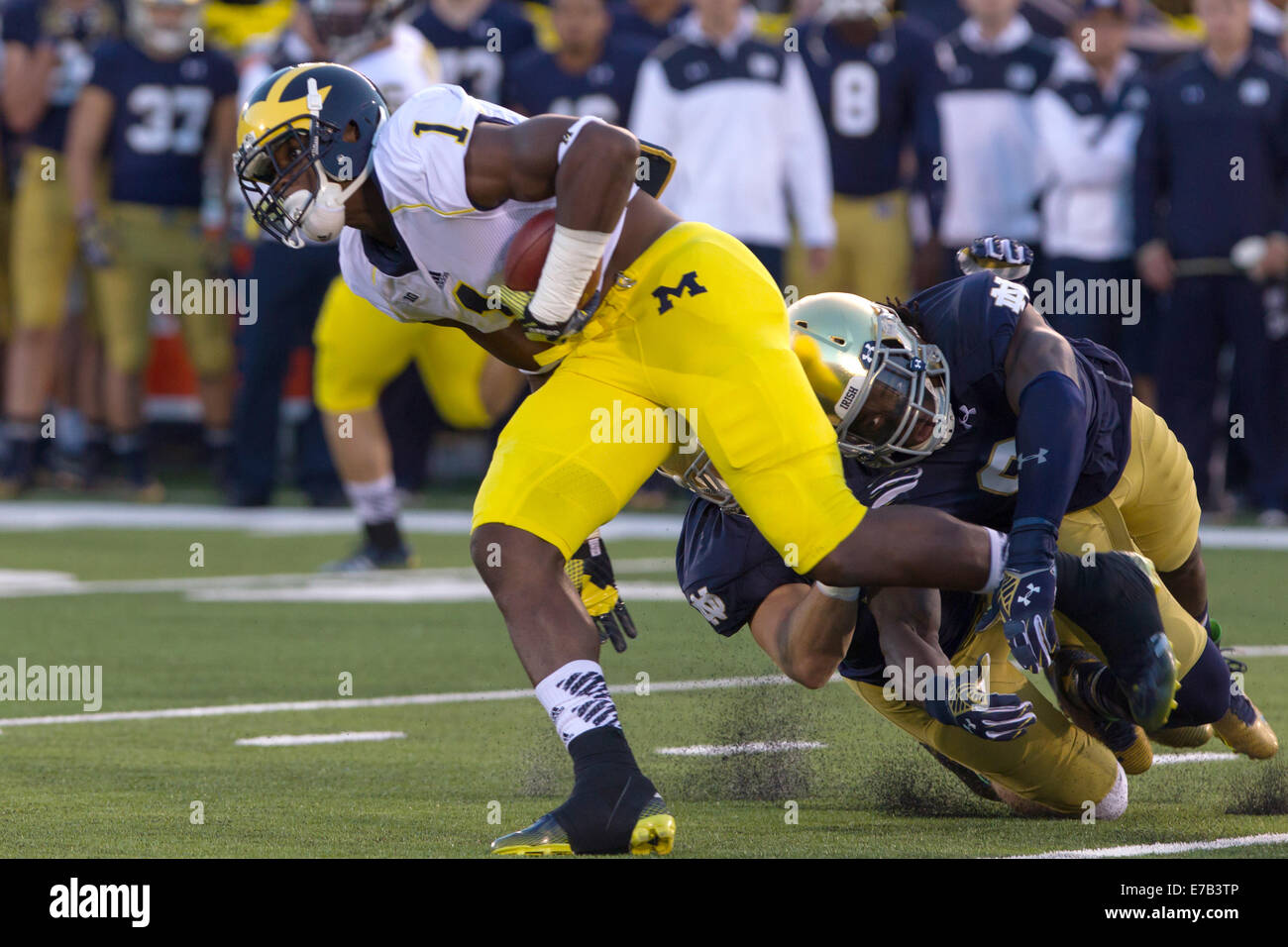 South Bend, Indiana, USA. 6th Sep, 2014. Michigan WR DEVIN FUNCHESS (1 ...