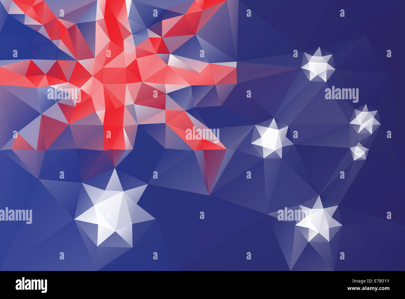 Australian flag - triangular polygonal pattern Stock Photo - Alamy