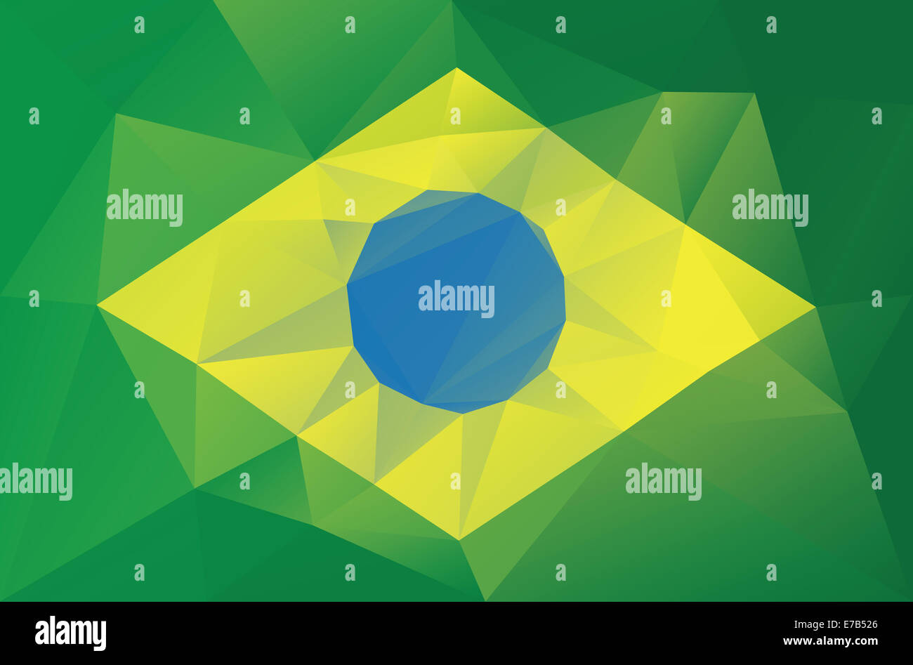 Brazilian flag - triangular polygonal pattern Stock Photo - Alamy