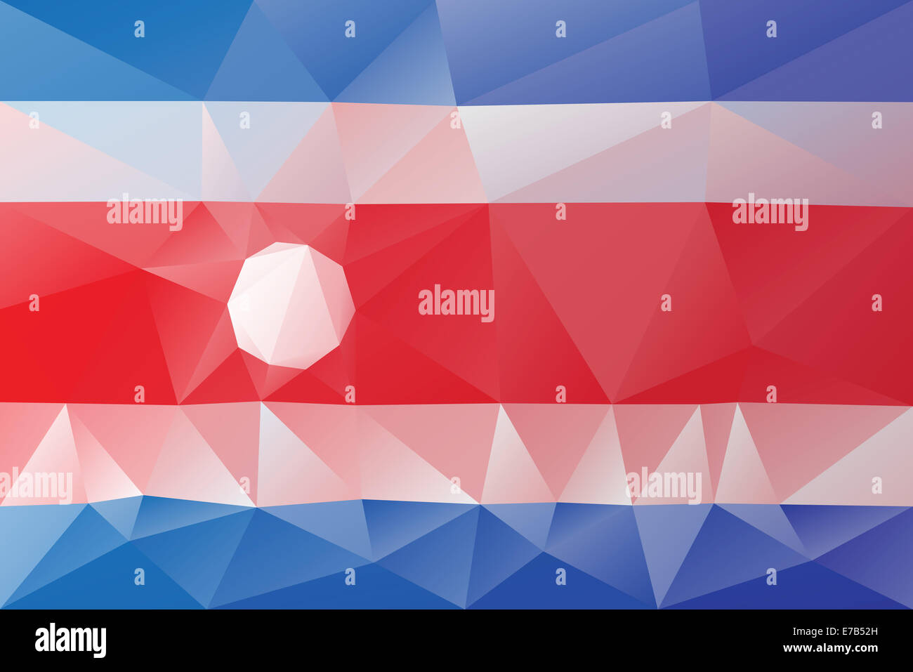 Costa Rica flag - triangular polygonal pattern Stock Photo - Alamy