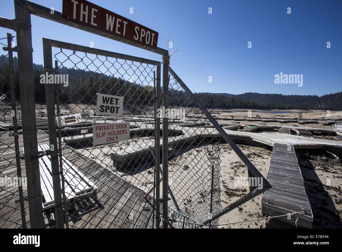 The idle docks and boat ramps are seen at Huntington Lake due to ...