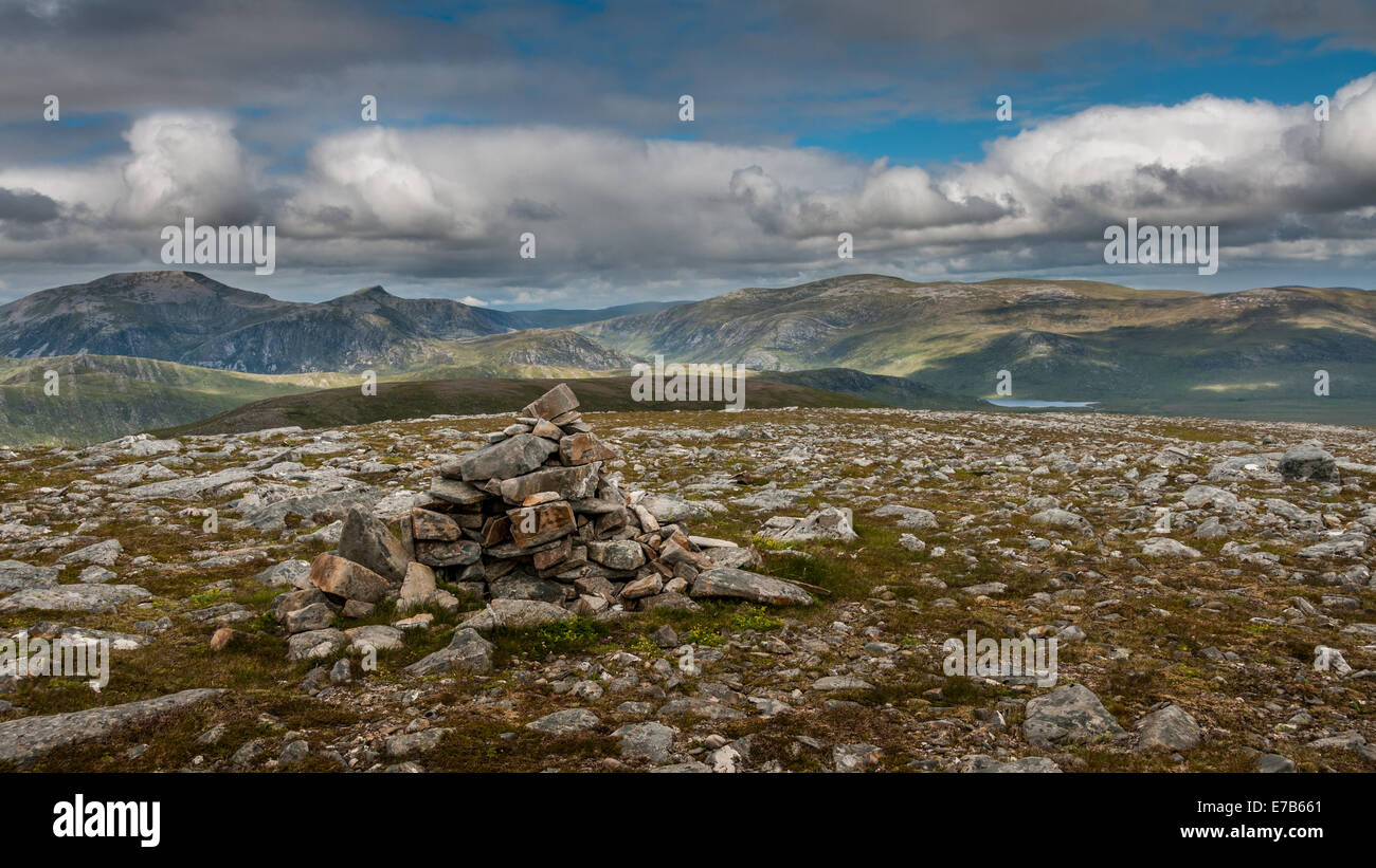 View from summit Cairn looking towards the Beinn Dearg hills in ...