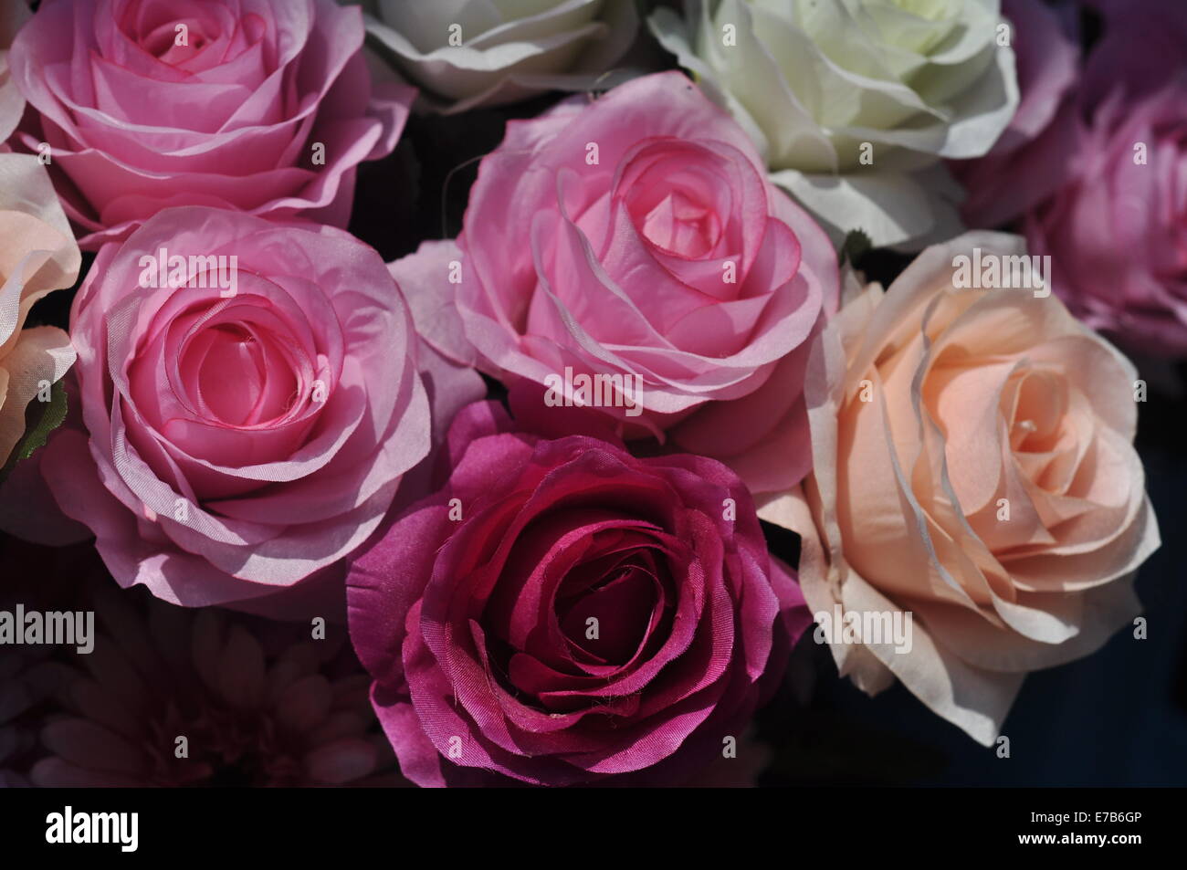 Bouquet of artificial red roses Stock Photo - Alamy