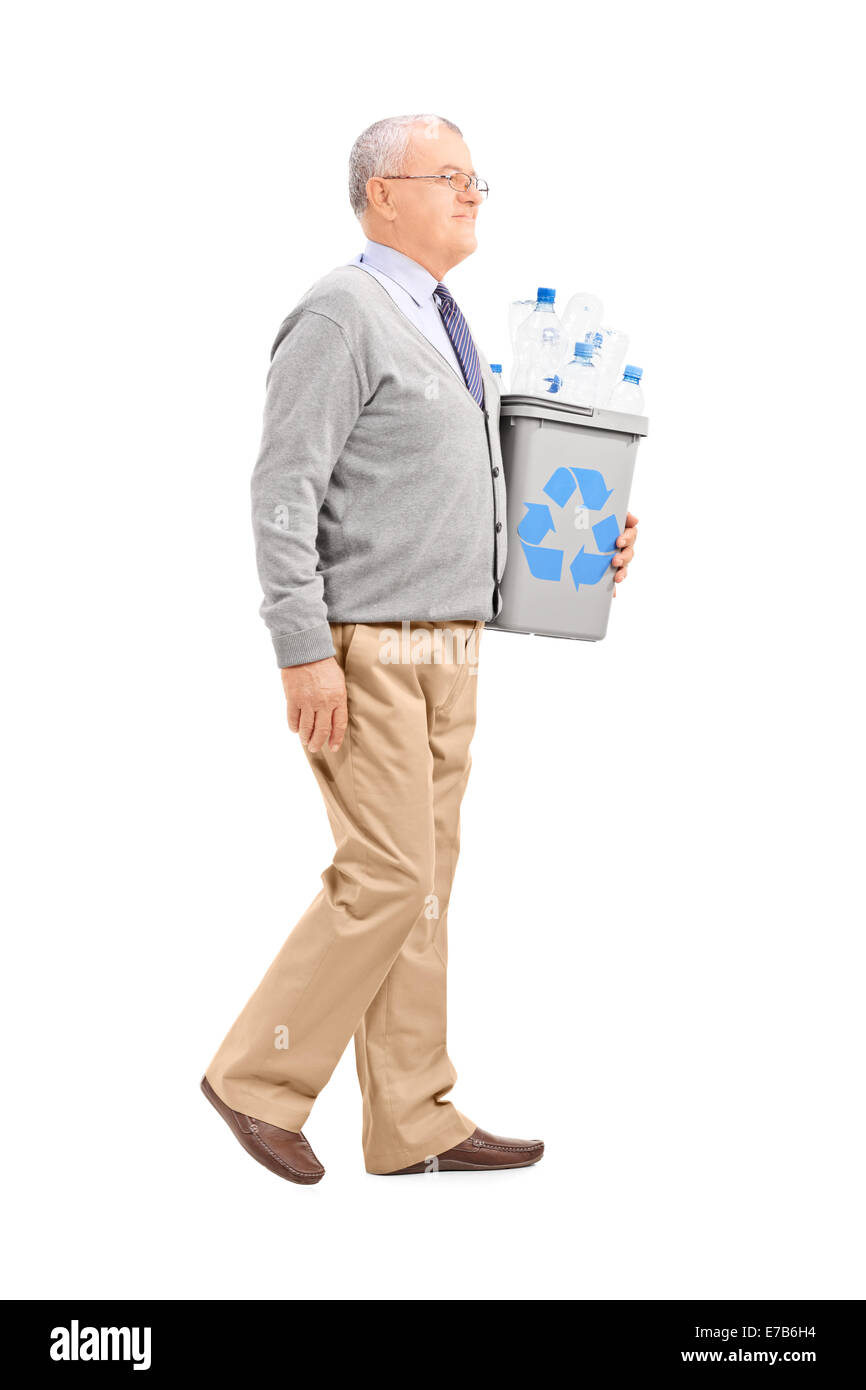 Elderly man recycling Cut Out Stock Images & Pictures - Alamy