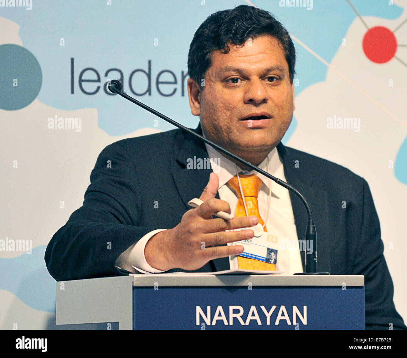 Tianjin, China. 12th Sep, 2014. Amit Narayan, founder and chief ...