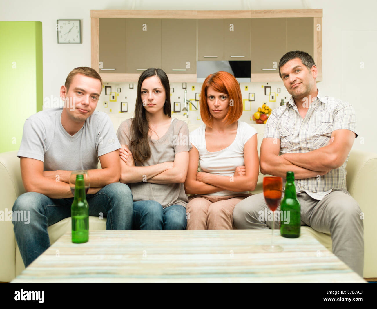 Depressed woman watching tv hi-res stock photography and images - Alamy