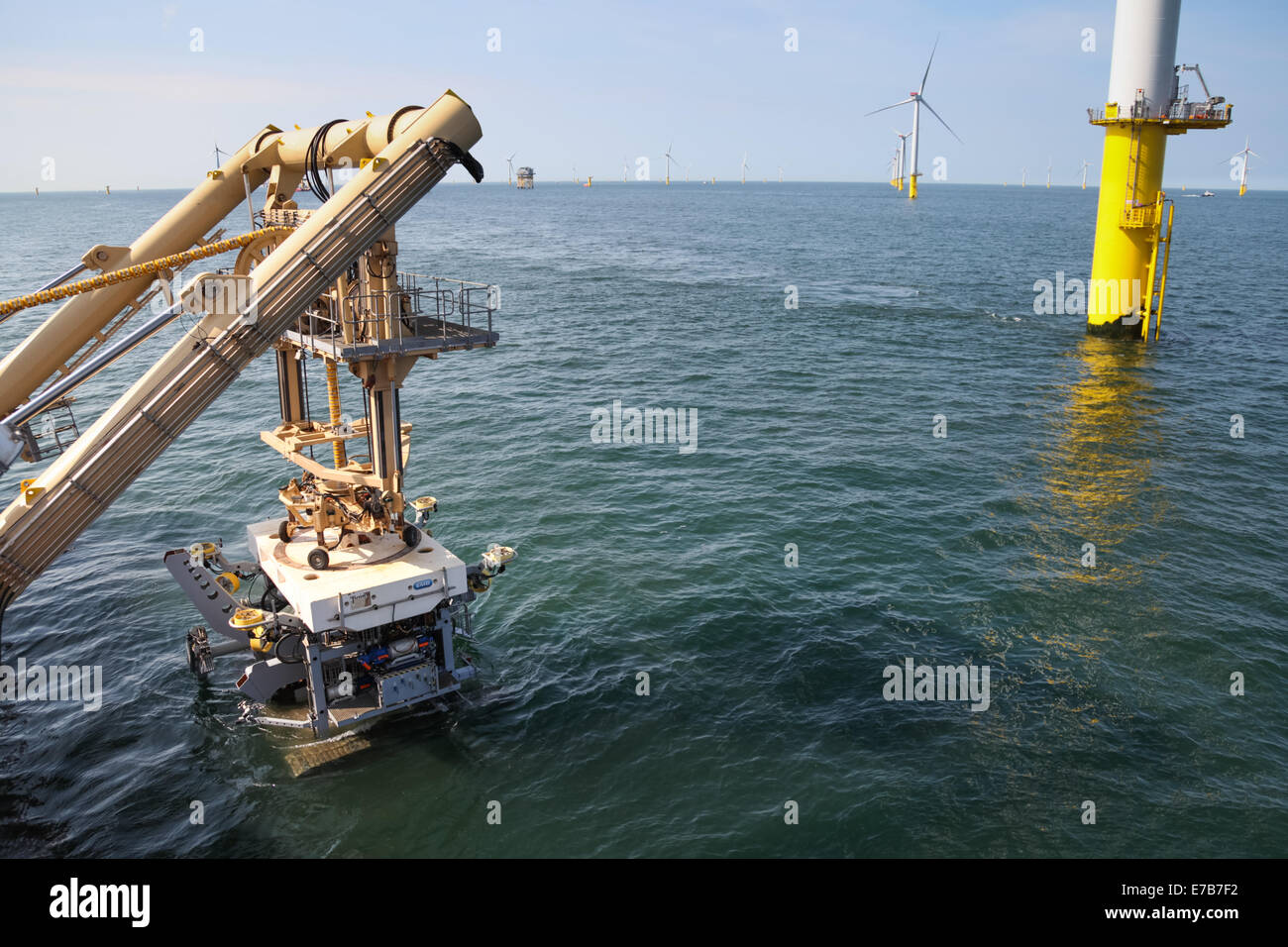 An SMD Remotely Operated Vehicle (ROV) cable trenching crawler working ...