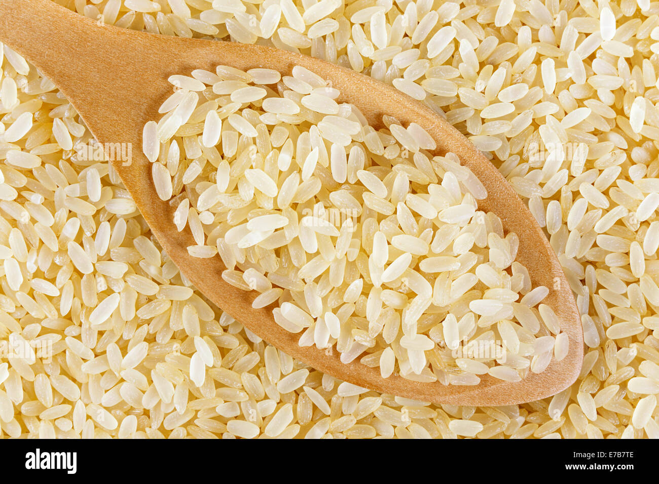 close up top view spoon of rice Stock Photo - Alamy