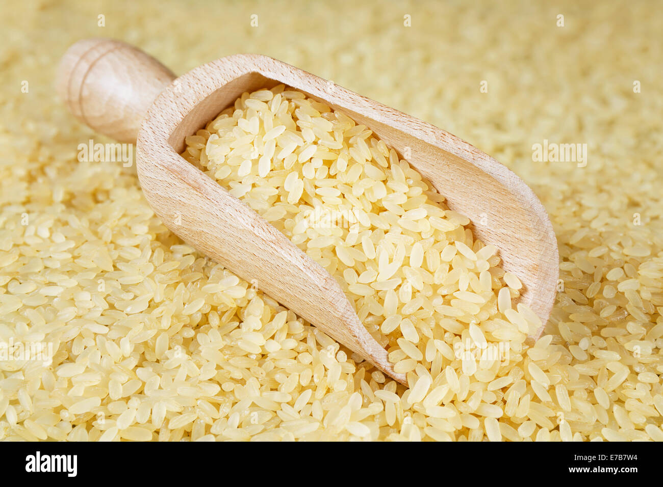 closeup scoop of rice on full background Stock Photo - Alamy