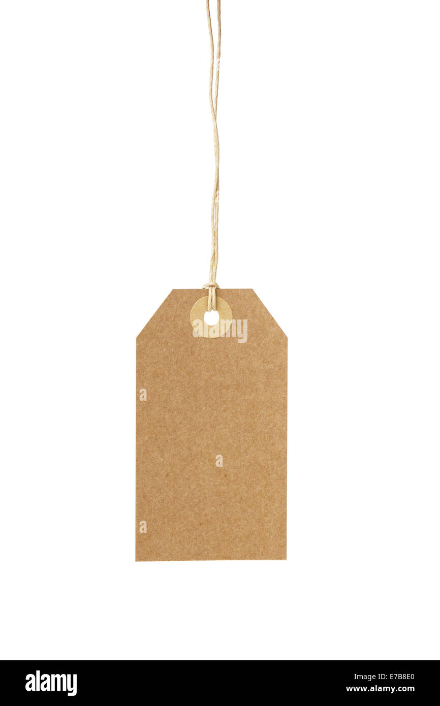 empty paper tag for sale or luggage, isolated on white Stock Photo - Alamy