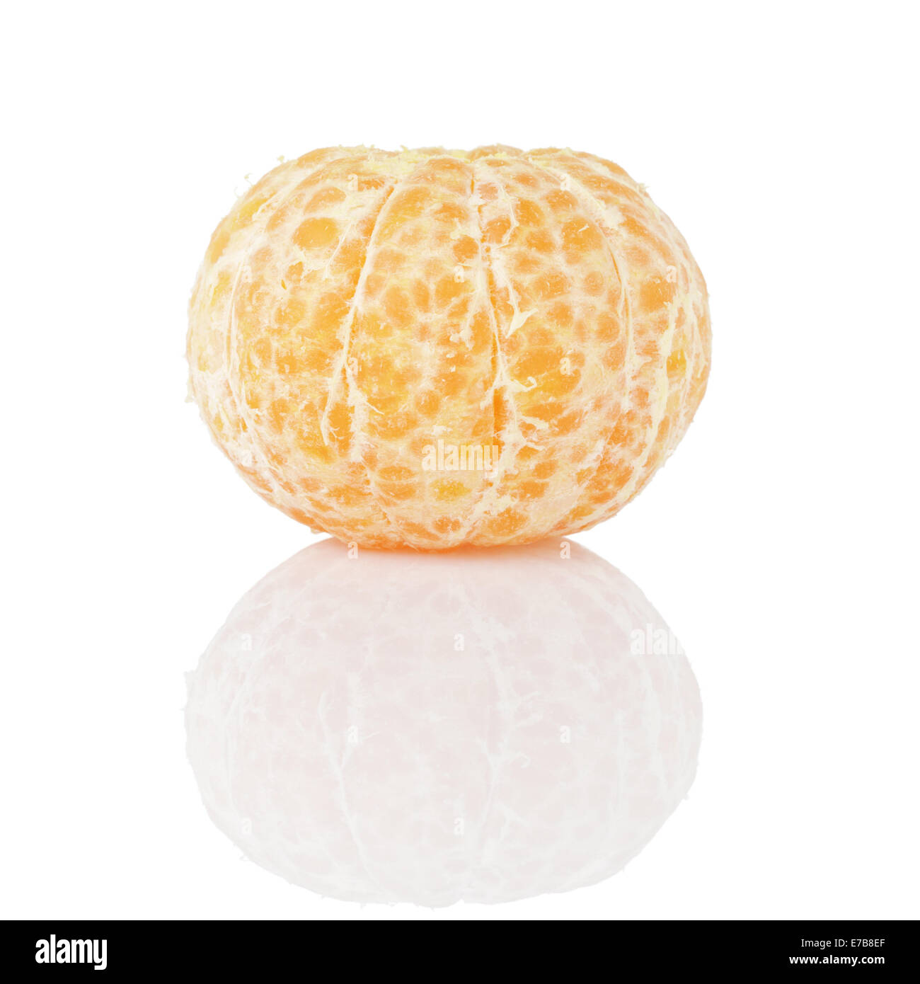 peeled single tangerine, isolated on white background Stock Photo - Alamy