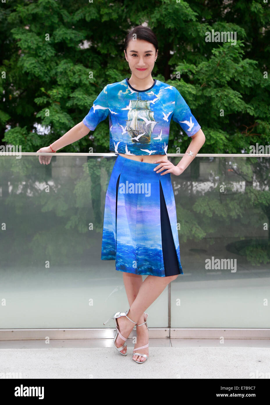 Sihui Wang arriving at the Taoray Wang runway show in New York City - Sept 8, 2014 - Photo ...