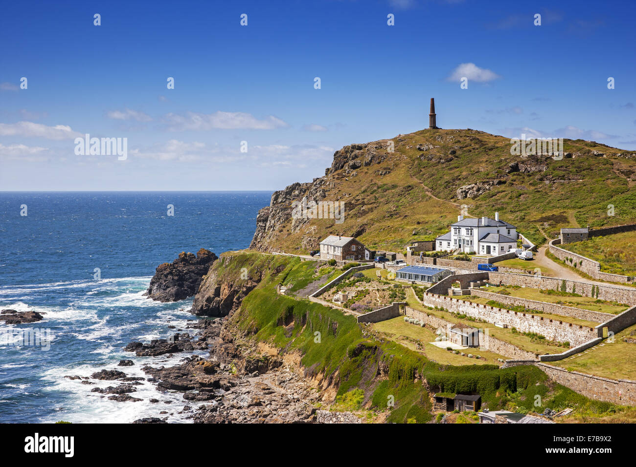 Cape Cornwall, End of Cornwall Stock Photo - Alamy