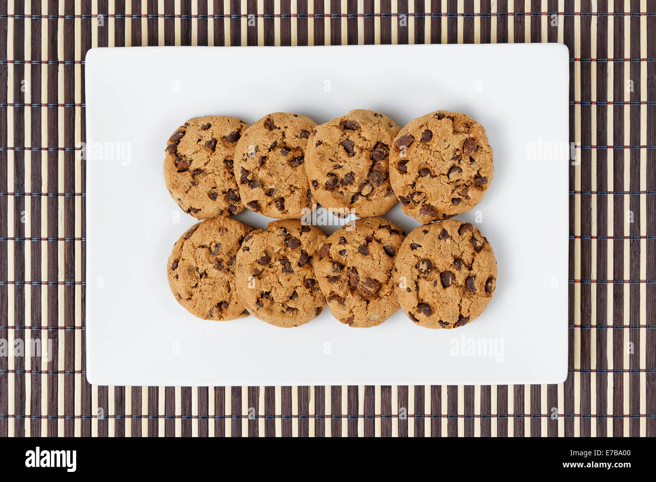 closeup top view biscuit cookies on white table Stock Photo - Alamy