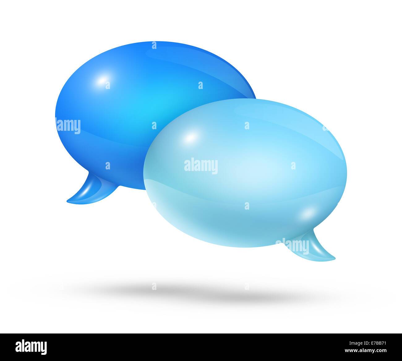 3D blue speech bubbles isolated on white Stock Photo - Alamy