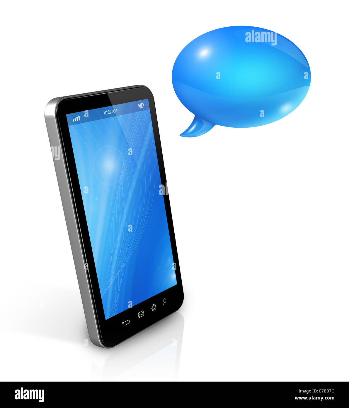 3D Speech bubbles and mobile phone. Communication and technology Stock ...