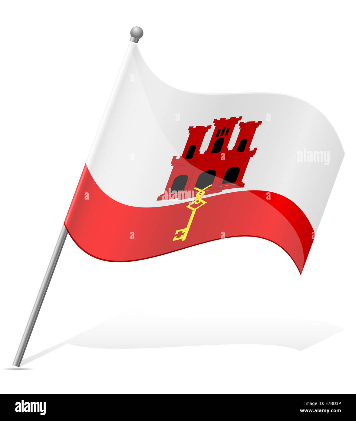 flag of Gibraltar illustration isolated on white background Stock Photo ...