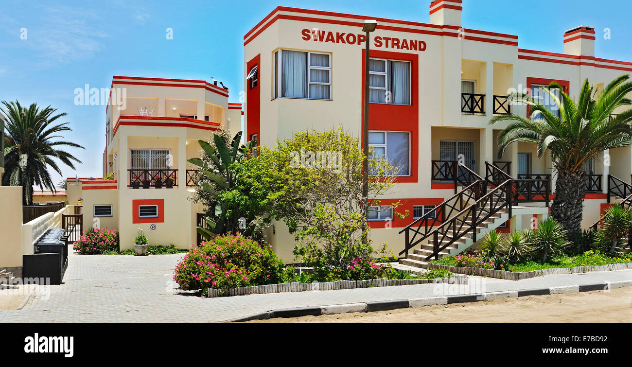 New buildings at the beach, near Swakopmund, Erongo Region, Namibia ...