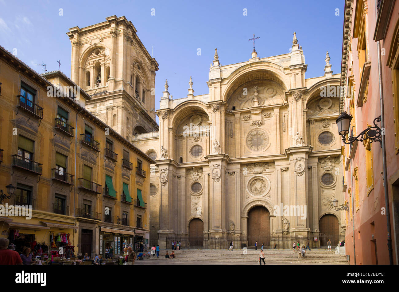 Granada Cathedral or Cathedral of the Incarnation, Plaza Pasiegas Stock ...