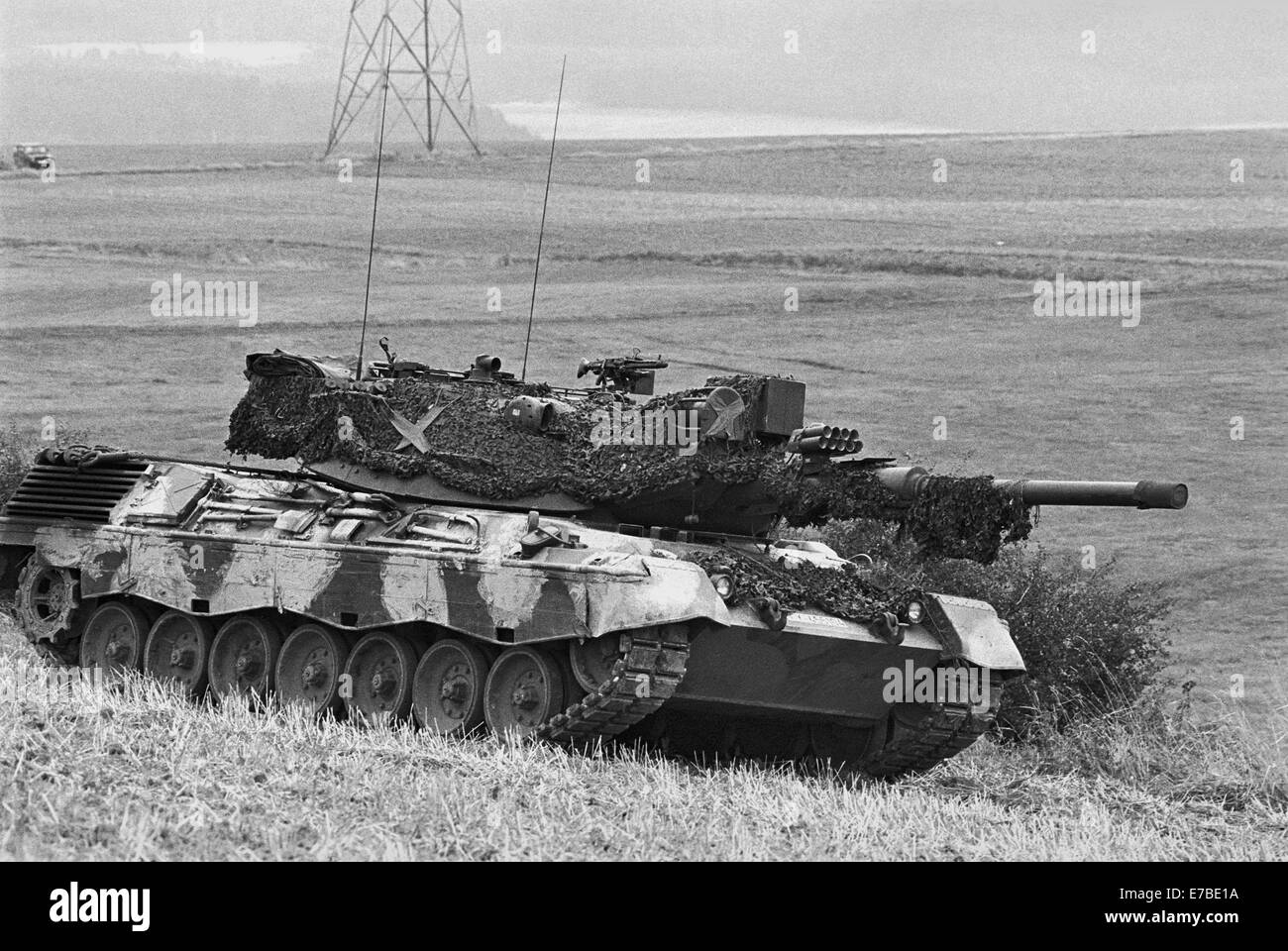 NATO exercises in Germany, German Army Leopard tank (October 1983 Stock ...