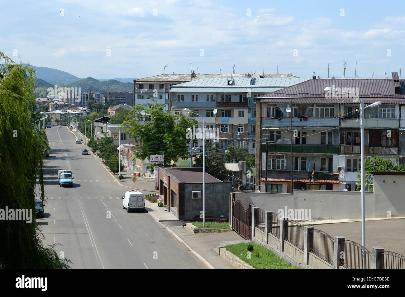 Stepanakert, Nagorno-Karabakh Republic. 25th June, 2014. View of a road ...