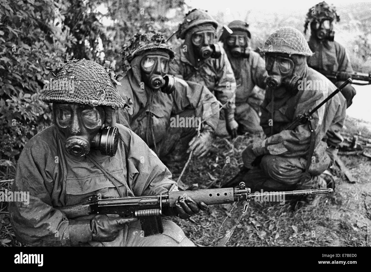 NATO exercises in Germany, British Army soldiers in NBC suit (September ...