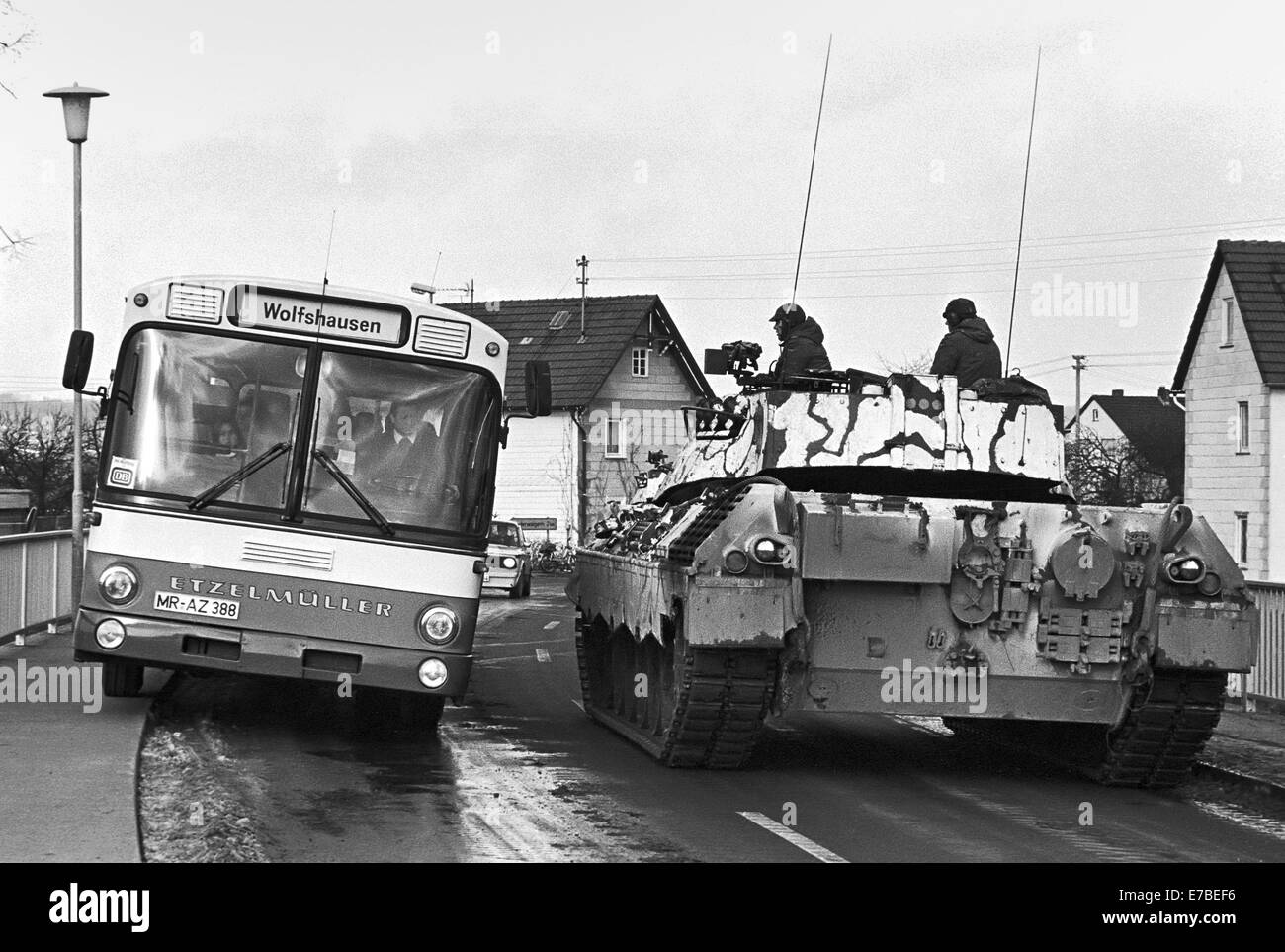 NATO exercises in Germany, German Army Leopard tank in a village ...