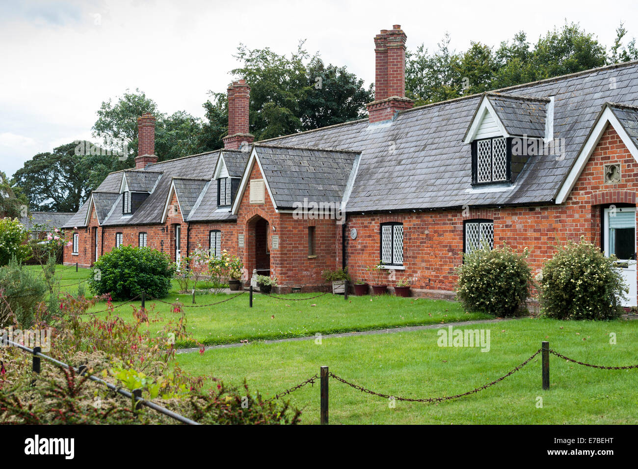 The Joseph Banks almshouses at Revesby, Lincolnshire, rebuilt in 1862 ...