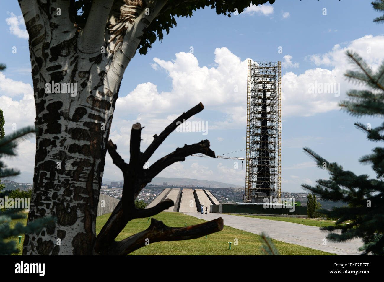 The Armenian Genocide memorial complex on the hill of Tsitsernakaberd ...
