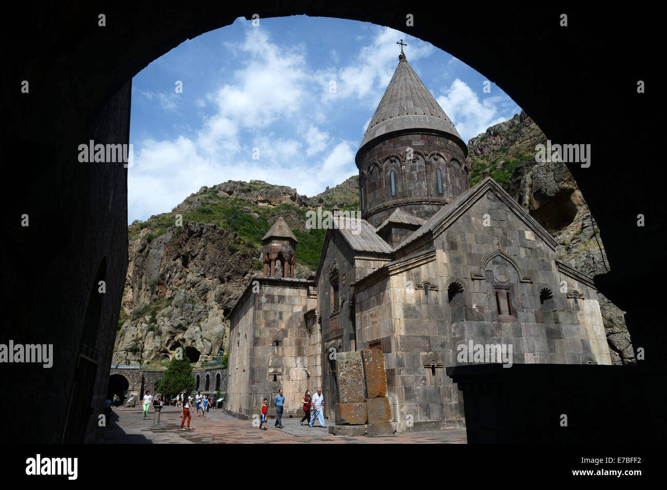 View of Geghard Monastery, which was built in the 4th century, in the ...