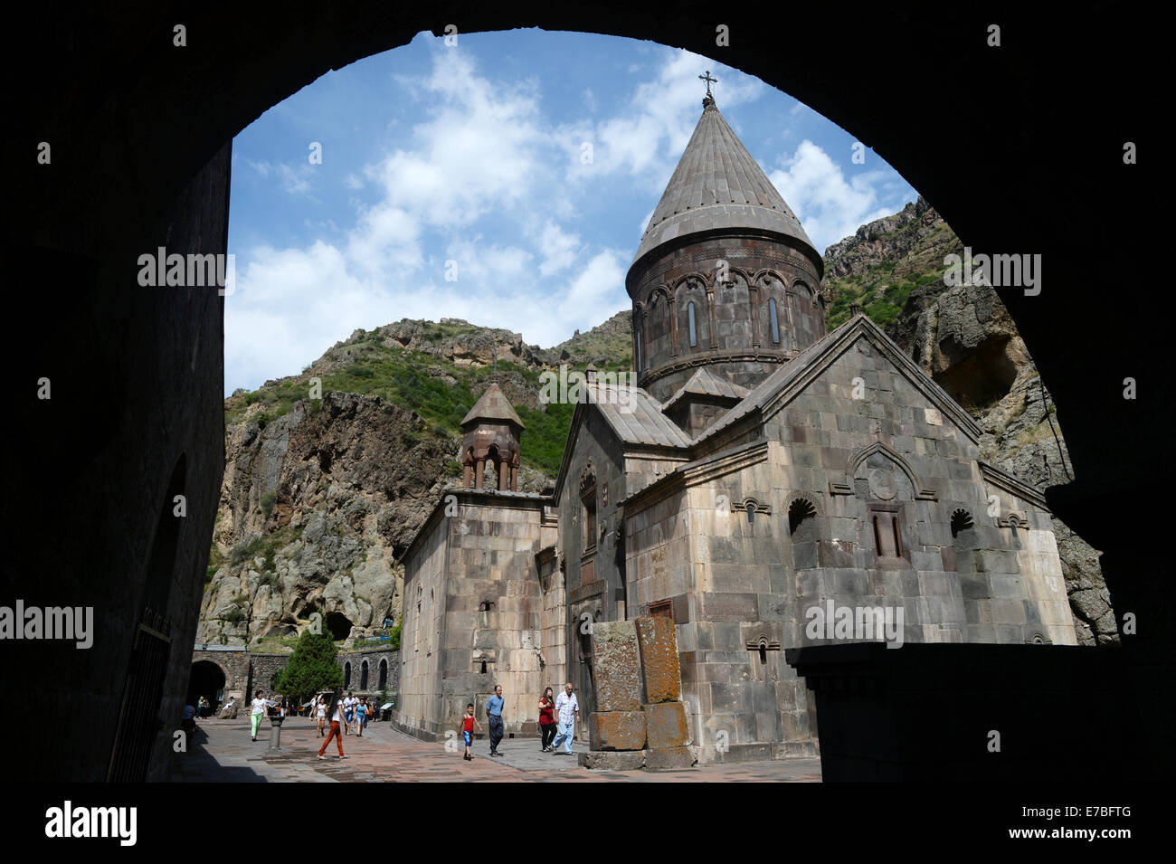 View of Geghard Monastery, which was built in the 4th century, in the ...
